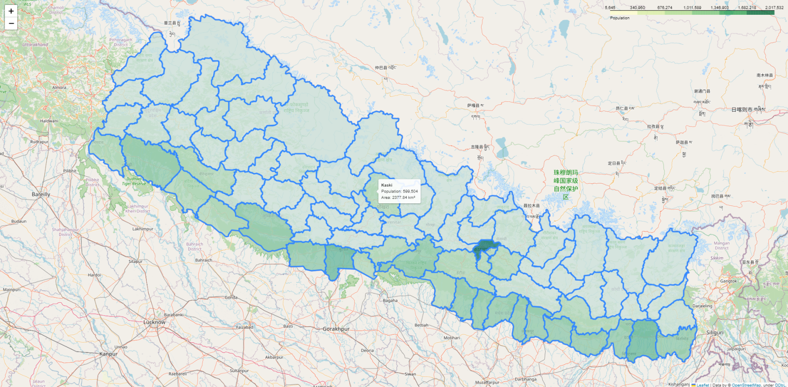 Charting map of Nepal using geojson – Sushil P.